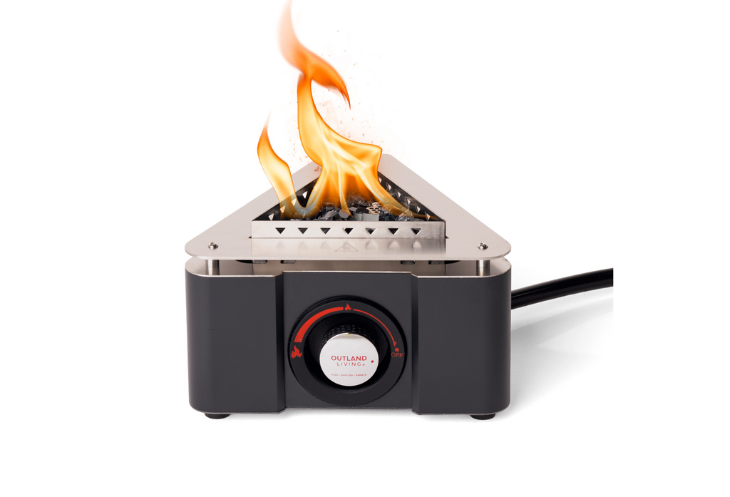 Outland Living Delta Propane Tabletop Fire Pit | Triangle Mini Gas Flame